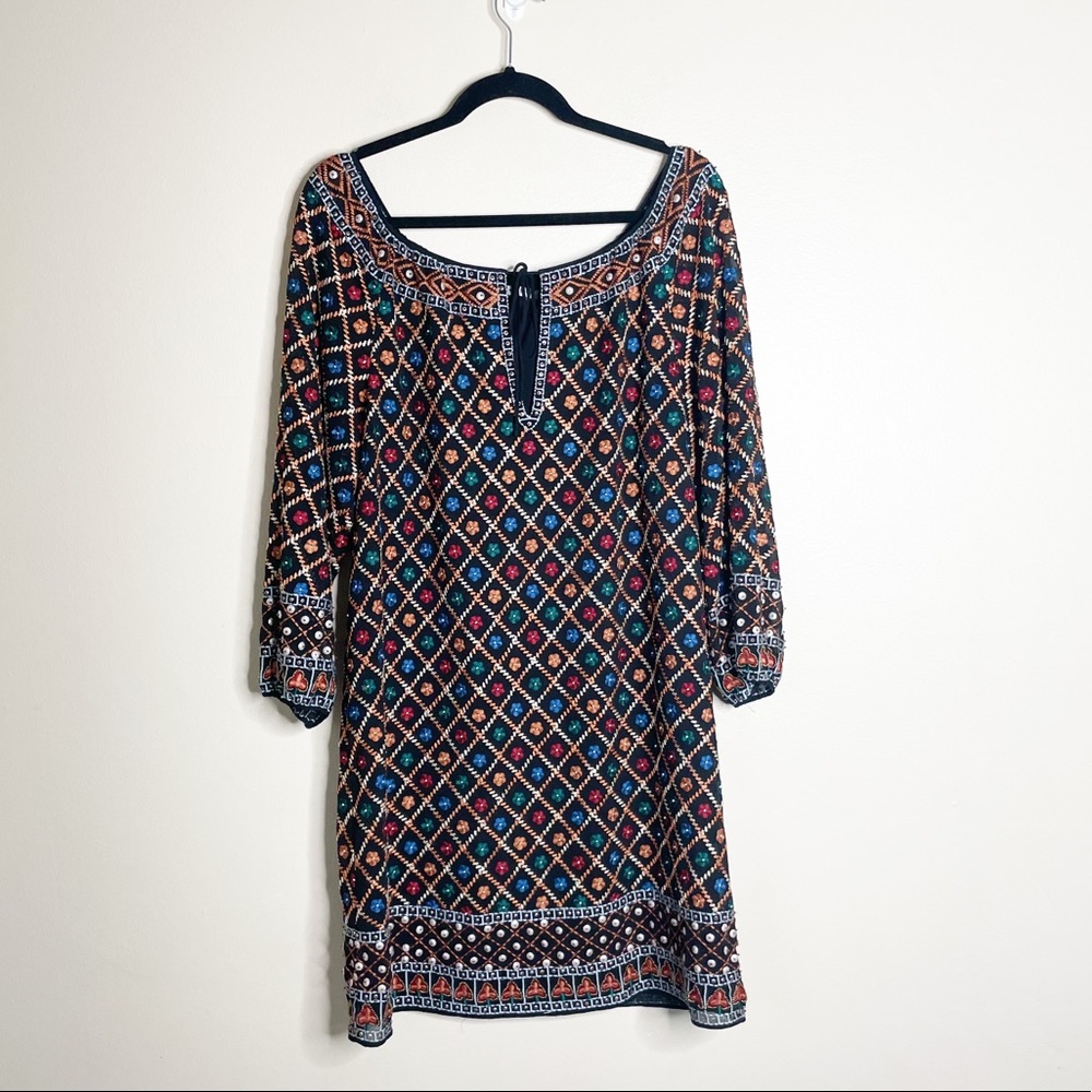 Alice+Olivia Gillian Black/Multi Embroidered Beaded P… - Gem